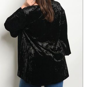Boutique | Tops | Plus Size Black Velvet Tunic Top Size 2x 3x | Poshmark